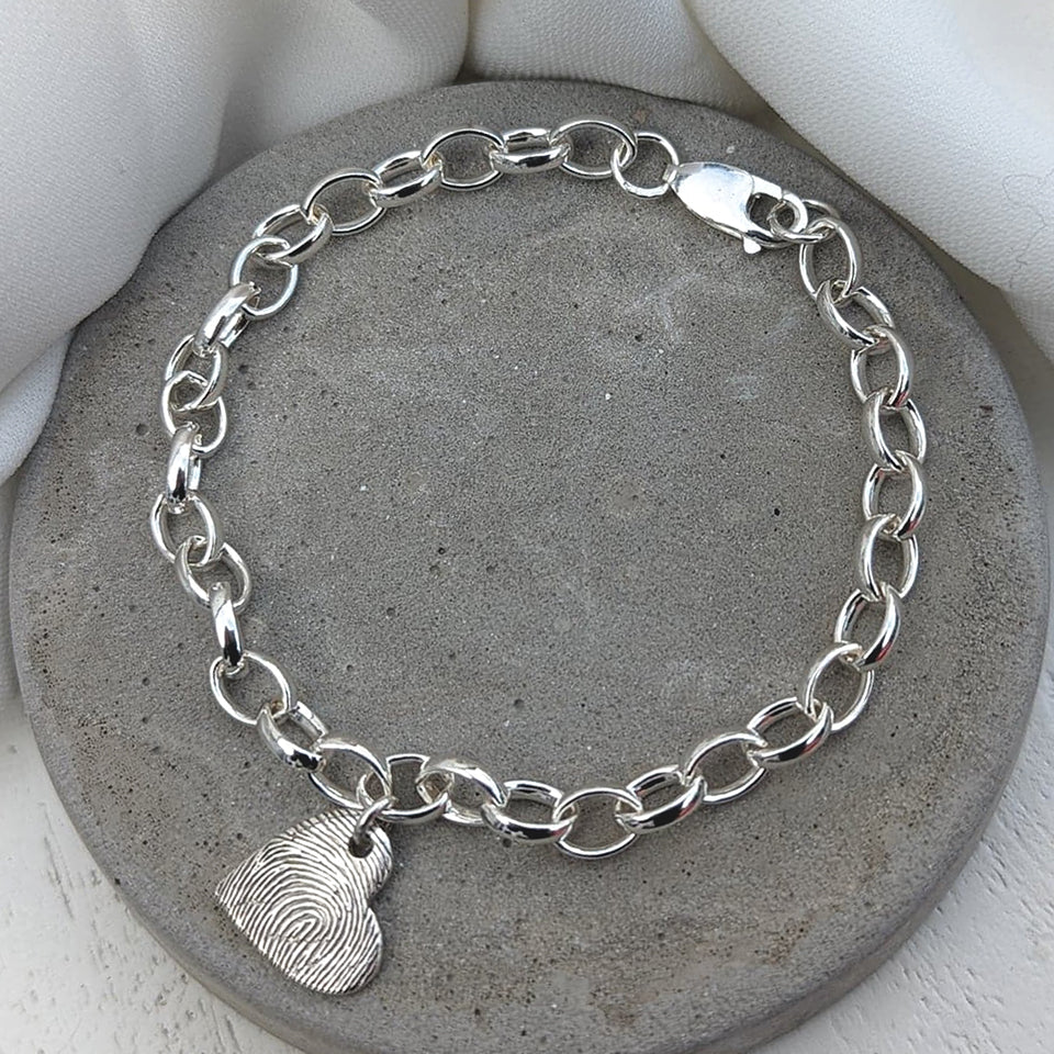 Personalised Classic Fingerprint Charm Bracelet | Sterling silver or ...