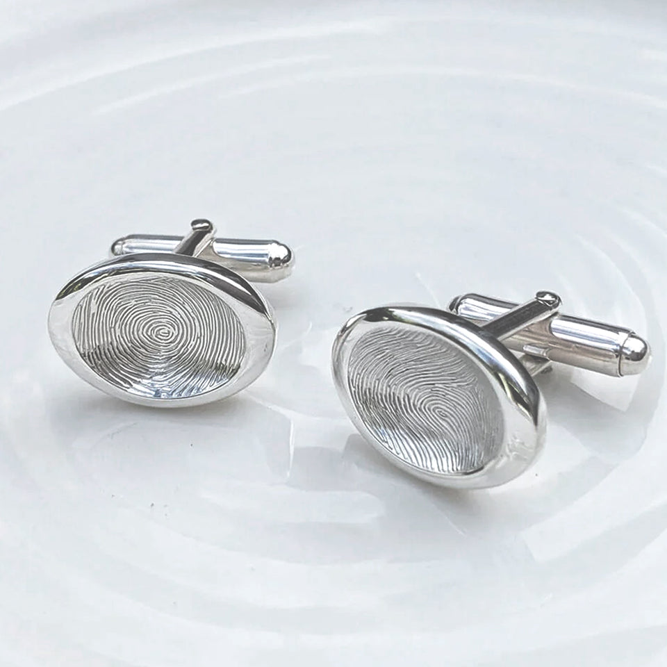 Fingerprint Cufflinks | Gold & Silver | Personalised Wedding Cufflinks ...