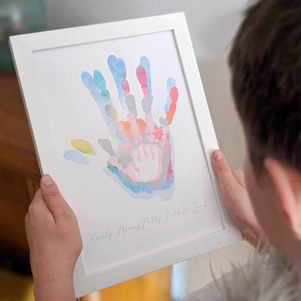 Personalised Family Handprints Print | Four or Five Handprints - Hold ...