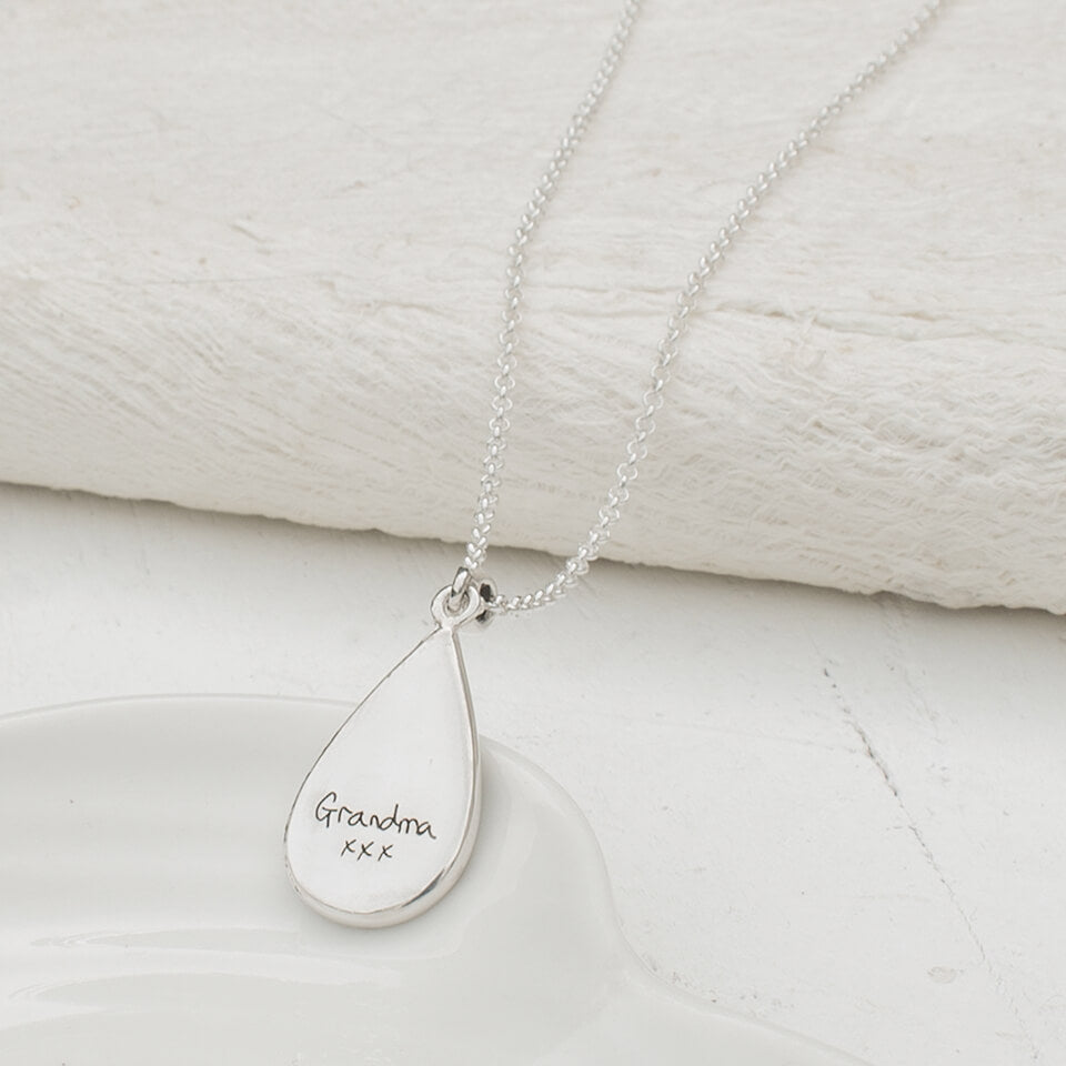 Teardrop Memorial Ashes Necklace | Cremation Ash Jewellery - Hold upon ...